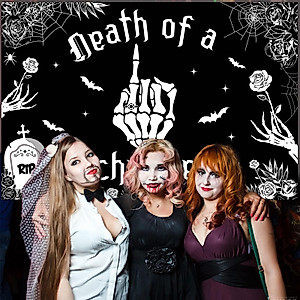 Wonmelody Death of A Bachelorette Banner Backdrop Decor Till Death Do Us Bachelorette Party Decor Rip Single Life Bachelorette Supplies for Bride or Die Gothice Wedding Bridal Shower Engagement