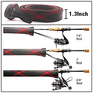 Beetwo Fishing Rod Cover, 4 Pack Fishing Rod Sleeve Sock Pole Glove Protector Cover with Lanyard for Fly, Spinning, Casting, Sea Fishing Rod