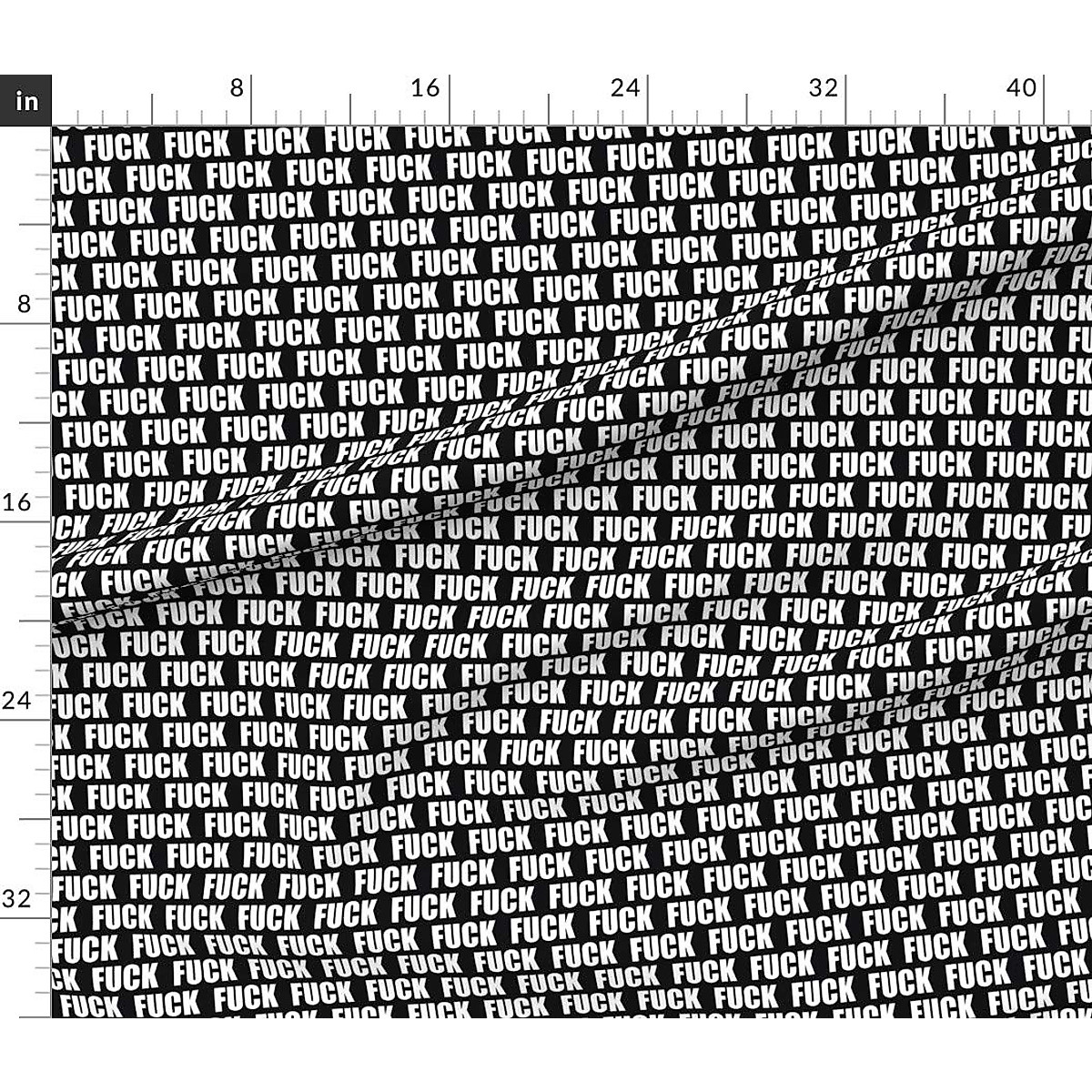 Spoonflower Fabric - F Word Curse Words Swear Profanity Adult Mature Block Text Black and Printed on Petal Signature Cotton Fabric Fat Quarter - Sewing Quilting Apparel Crafts Decor