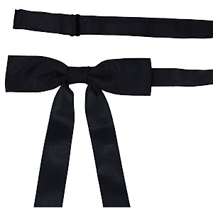 SYAYA Adjustable Long Silk Bow Tie, Pre Tied Necktie For ladies T-shirt Decoration/Christmas/Cosplay/Party/ B11(black)