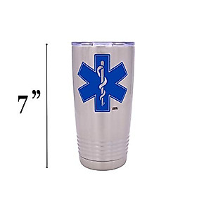 Rogue River Tactical EMT EMS Star of Life 20 Oz. Travel Tumbler Mug Cup w/Lid Paramedic
