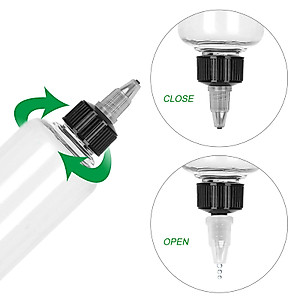 SENENQU 20PCS Round LDPE Plastic Squeeze Bottles Natural Boston Round Bottles Dispensing Bottles with Twist Top Cap for Crafts, Art, Glue and More(8.5oz, Clear)