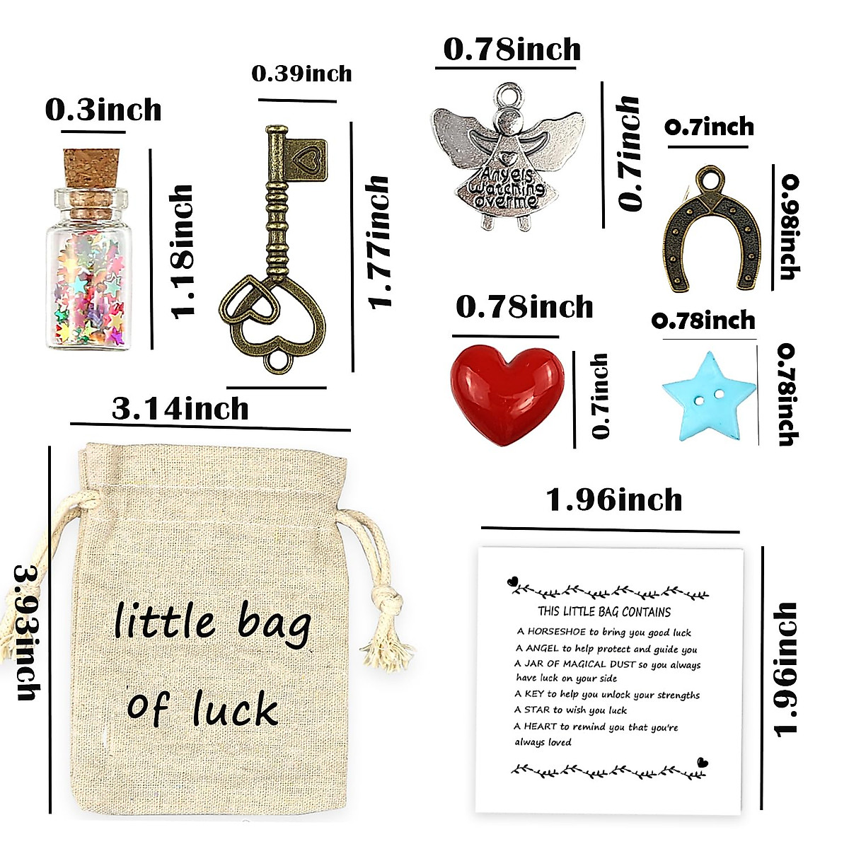 LUOKIFUR Good Luck Meaning Small Bag Accessory Gift Lucky Souvenir Friendship/Miss You Gift Good Luck in Examination positivity gift (good luck)