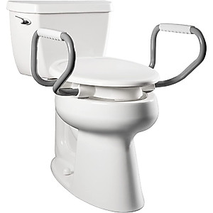 Bemis Assurance 3" Raised Toilet Seat with Clean Shield & Support Arms, Elongated, White