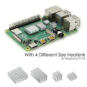 Raspberry Pi 4 Fan, iUniker Raspberry Pi Fan 30x30x7mm Brushless CPU Cooling Fan with Raspberry Pi Heatsink Sets for Raspberry Pi 4 Model B, 3 B+, Pi 3B, Pi 2 (4-Pack with Heatsinks)