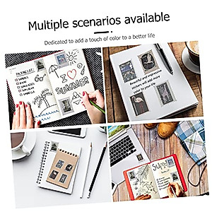 Tofficu 6 Packs Paper Stamp Sticker Scrapbook Stamp Sticker Photo Scrapbook Stamp Decal Scrapbooking Masking Tape Scrapbook Sticker Adhesive Decoration Sticker Photo Corner Plant Travel