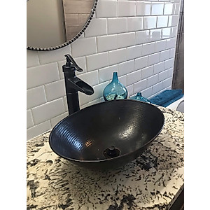 SimplyCopper 17" Oval Copper Vessel Bath Sink Hand Hammered
