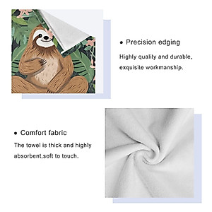 Flradish Sloth Yoga Towels 3 Pack Bath Towels for Bathroom Set Soft Cotton Highly Absorbent Lightweight & Quickdry Towel Set 1 Bath Towel,1 Hand Towel,1 Washclothe
