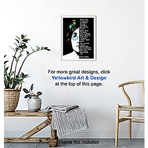 Quote Wall Decor Print - Funny Inspirational 8x10 Home Art for Bedroom, Living Room, Office, Apartment - Unique Gift for 60s, 70s Music Fans