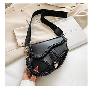 JBB Women Saddle Shoulder Bag Knit Underarm Crossbody Bag Vintage Satchel Handbag small Purse
