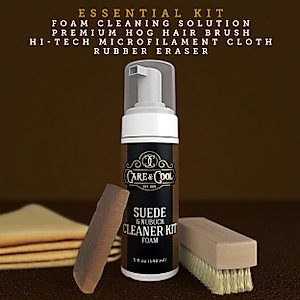 Care & Cool Suede and Nubuck Cleaner FOAM KIT (5 oz) Restores Color and Vibrancy to Shoes, Boots, Clothes, and Furniture.