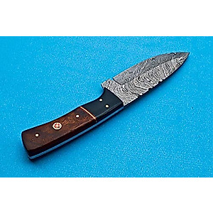 EEAABBR Coustom Handmade Forged Damascus Steel Hunting Knife 100% Handmade Damascus Steel Handle Walnut Wood with Leather Sheath 894