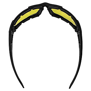 Epoch Eyewear Foam2 Padded Motorcycle Sunglasses Black Frames Yellow Lens ANSI Z87.1+