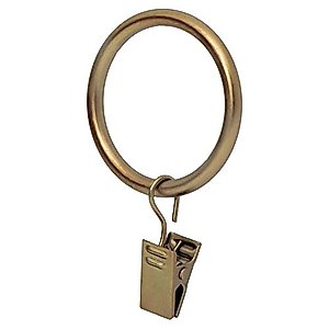 Ivilon Drapery Curtain Clip Rings - Clips Ring for Curtain Panels 1.7", Set of 14 - Warm Gold