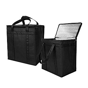 Insulated Grocery Bags, Collapsible Commercial Food Delivery Bag Reusable Picnic Cooler Bag for Food & Groceries Delivery Restaurants