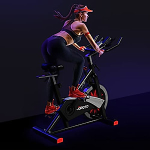 JOROTO Belt Drive Indoor Cycling Bike with Magnetic Resistance Exercise Bikes Stationary ( 300 Lbs Weight Capacity ) (Updated)