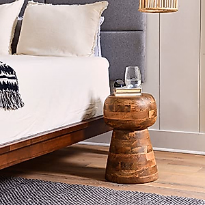 Main + Mesa Cuvee Wood Stool or End Table, Natural