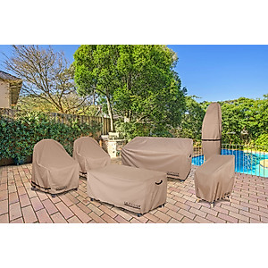 ULTCOVER Rectangular Gas Fire Pit Table Cover 44x28 inch Waterproof Heavy Duty Firepit Cover