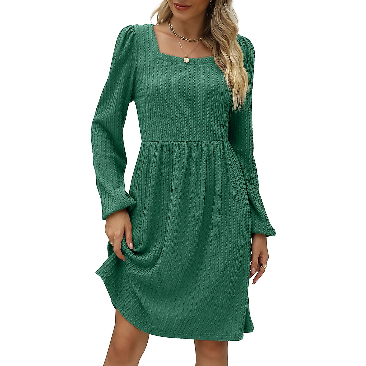 Green Dresses for Women Christmas Party Sweater Dress for Teen Girls L