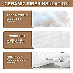 Ythogtha - 2PACK Ceramic Wool for Fire Pit & Fireplace Inserts - Extend Burn Time & Improve Insulation - Perfect for Small Fireplaces & Tabletop Fire Pit (12" D x 8" W x 1" H) - Fireproof Insulation