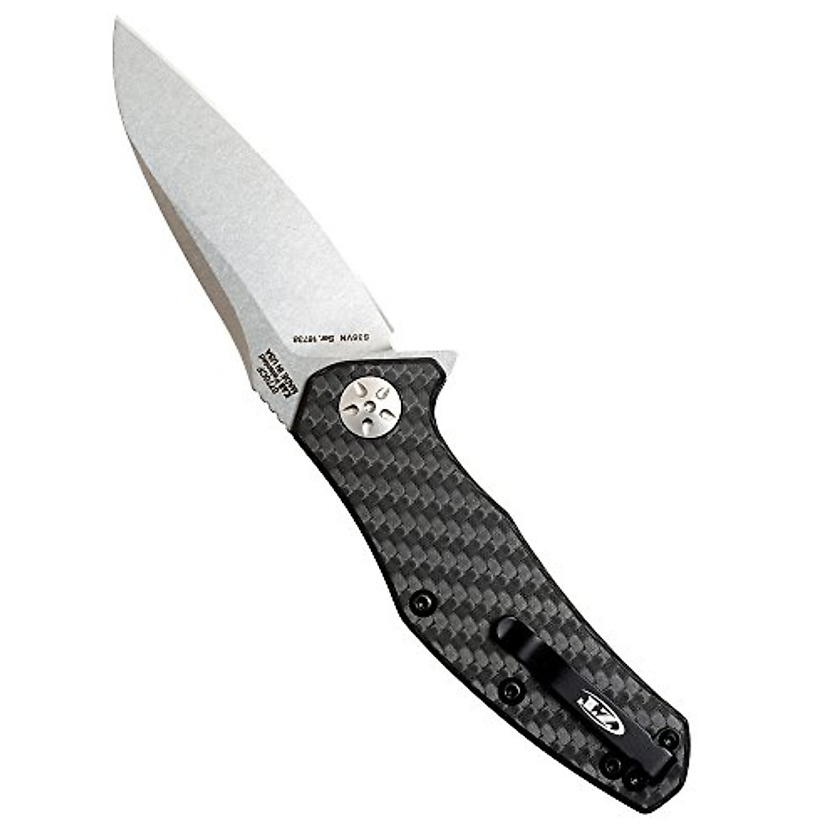 Zero Tolerance 0770CF Folding Knife; 3.25” High-Performance Crucible S35VN Steel Blade, Stonewashed Finish, Carbon Fiber Handle, SpeedSafe Assisted Opening, Liner Lock, Reversible Pocketclip; 3 OZ , black
