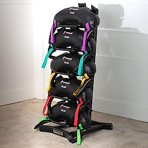 Titan Fitness Functional Swing Bag Storage Rack, Holds 5 Bags, Cardio Gym Equipment Storage Power Bag Rack