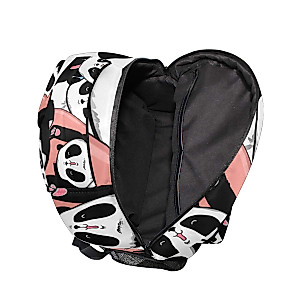 Valentine Day Animal Panda Heart School Backpack Casual Shoulder Bag College Bookbag Travel Hiking Daypack