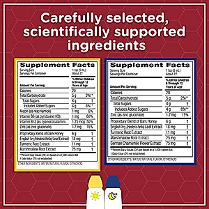 Zarbee's Kids All-in-One Day/Night Cough Value Pack for Children 6-12 with Dark Honey, Turmeric, B-Vitamins & Zinc, 1 Pediatrician Recommended, Drug & Alcohol-Free, Grape Flavor, 2x4FL Oz