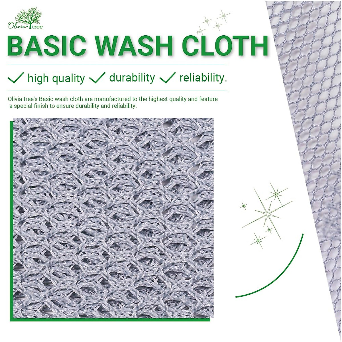 Olivia tree 5PCS Monotone Dish Washing Net Cloths, Dish mesh net,Scourer, Quick Dry, Perfect Scrubber for Washing Dishes 11 inch x11 inch Dish scubber