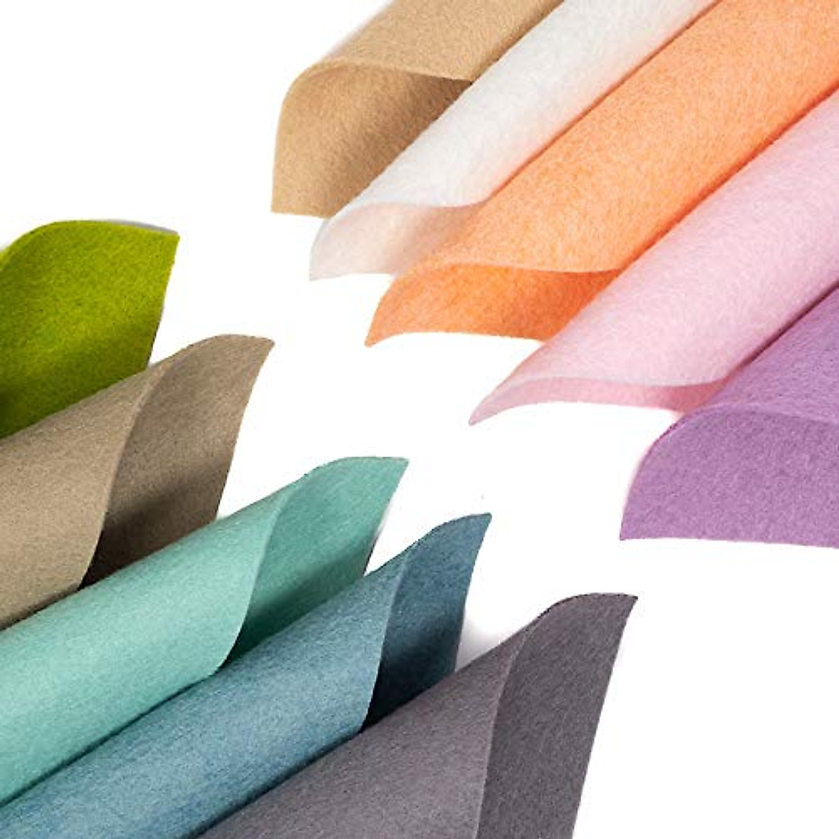 10-9X12 inch Tranquility Collection Merino Wool Blend Felt OTR Felt Made in USA