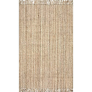 nuLOOM Daniela Farmhouse Chunky Jute Area Rug, 5' x 7' 6", Natural