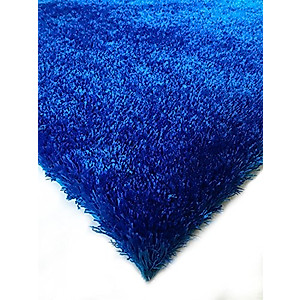 Amazing Rugs, LLC. Fuzzy Shaggy Hand Tufted Area Rug Electro Blue 2' x 3' N/A N/A 5' x 8' Shag