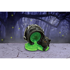 Nemesis Now Ooops Cat Cauldron Figurine, Black, 8.7cm