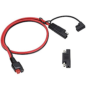 HCFeng 12AWG SAE to an-der-Son Cable Solar to SAE Extension Adapter with 1 SAE Polarity Reverse Solar Power Connector Kits for Go-al/Ze-ro Ye-ti/Su-ao-ki/Solar Generator [2Ft/60cm]