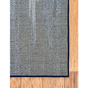 Unique Loom Metro Collection Area Rug (6' 1" x 9' Rectangle, Navy Blue/ Beige)
