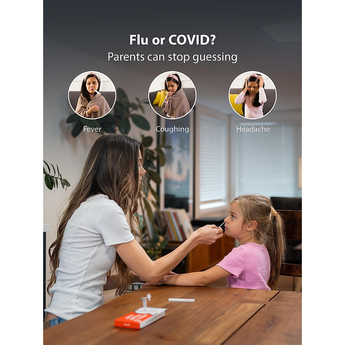 iHealth COVID-19, Flu A&B 3-in-1 Antigen Rapid Test, Results in 15 Minutes, FDA Authorized OTC Flu & COVID Home Test, with Non-invasive Nasal Swab, Easy to Use & No Discomfort (1 Pack, 2 Tests Total)