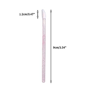 G2PLUS 100PCS Glitter Crystal Lip Brush, Disposable Lip Brushes Lip Gloss Applicators Lipstick Gloss Wands Applicator Perfect Makeup Tool Kits (Pink)