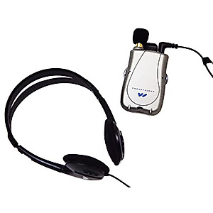 Williams Sound PKT D1 H26 Pocketalker Ultra with Rear-wear Headphone, 200 Hours of Battery Life, Adjustable Tone and Volume Control, Accommodates a Variety of Earphone and Headphone Options