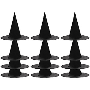 JOYIN 12 Pcs Witch Hat Halloween Decorations Indoor Decor, Hanging Witch Hats Decor Halloween Party Supplies Favors Haunted House Front Porch Ceiling