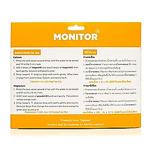 Monitor Calcium/Magnesium Low Salinity (0-5 PPT) Test KIT (120 Tests) - Monitor Aquarium and aquaculture Water Quality