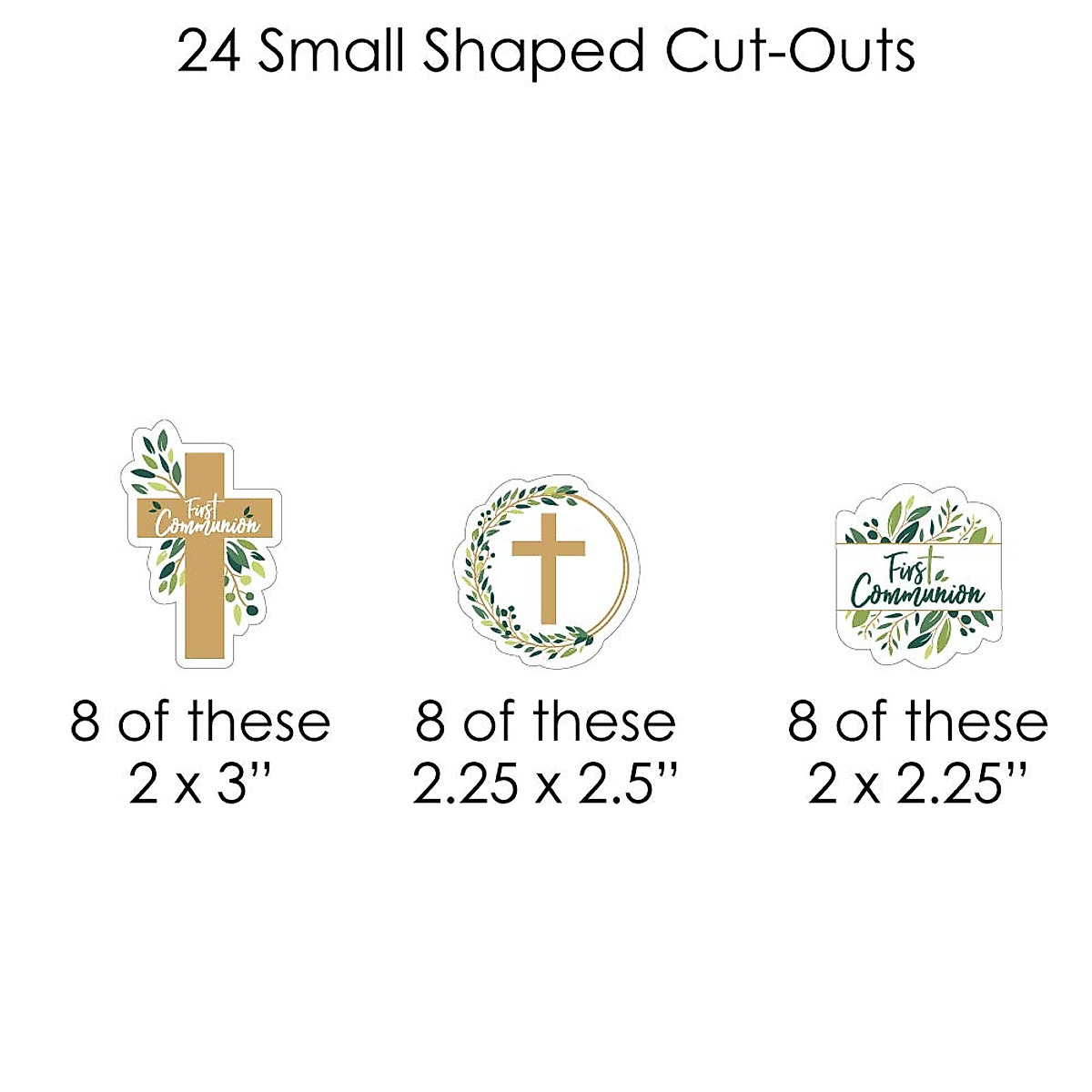 Big Dot of Happiness First Communion Elegant Cross - Religious Party DIY Decorations - Clothespin Garland Banner - 44 Pieces