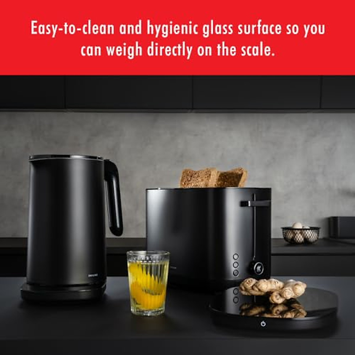 ZWILLING Enfinigy Digital Kitchen Food Scale, Max weight 22lbs, Grams & Ounces, .1-gram Accuracy, Black