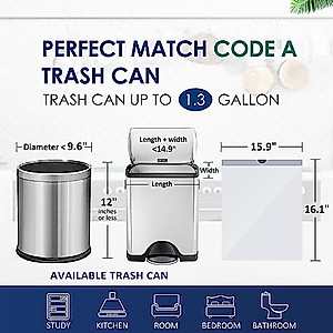 1.3 Gallon 80 Counts Strong Drawstring Trash Bags Garbage Bags by RayPard, Small Plastic Bags, Trash Can Liners for Home Office Kitchen Bathroom Bedroom, White Waste Basket Liners