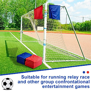 Geyoga 12 Pcs Soccer Pinnies Youth Basketball Practice Jersey Soccer Training Equipment for Sports(Red, Blue)