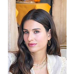 Miabella 18K Gold Over 925 Sterling Silver 2.5mm High Polished Knife Edge Hoop Earrings for Women Teen Girls Made in Italy (40mm (1 5/8 Inch))