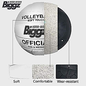 Biggz (6 Pack) Volleyballs - Soft Touch Leather - Indoor/Outdoor