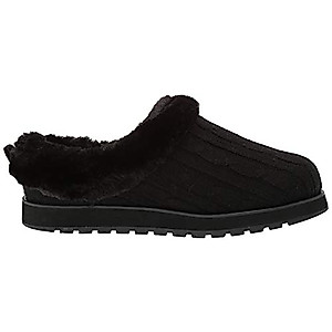 Skechers Women's Ice Angel Slipper, Black/Black, 7.5