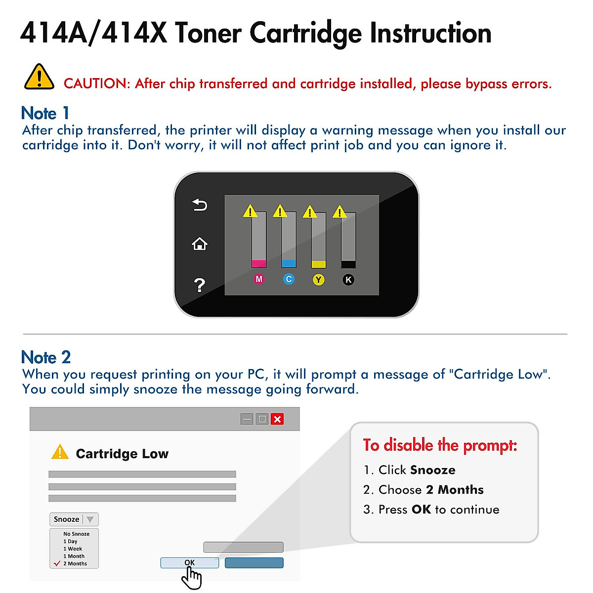 Cool Toner Compatible Toner Cartridge Replacement for HP 414A W2020A 414X W2020X for HP Color Pro MFP M479fdw M454dw M479fdn M454dn M479 M454 Printer Ink Toner (Black, 1-Pack)