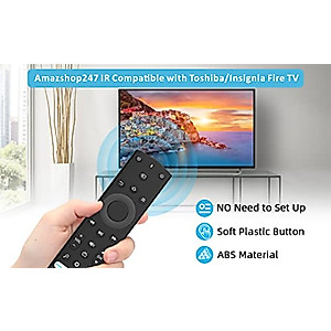 Replacement Remote for All Insignia Fire TVs and Toshiba Fire Edition/AMZ Omni Fire TV/AMZ 4-Series Fire TVs with Netflix, Prime Video, ImdbTV, Hulu and More