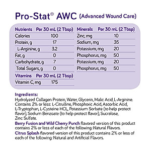 Pro-Stat Advanced Wound Care (AWC), Concentrated Liquid Protein Medical Food - Wild Cherry Punch Flavor, 30 Fl Oz bottle
